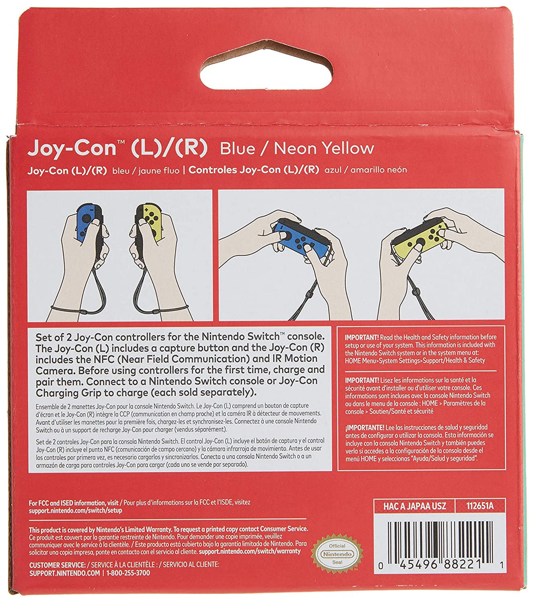 Nintendo Joy-Con (L/R) - Neon Blue/Neon Yellow for Nintendo Switch ...