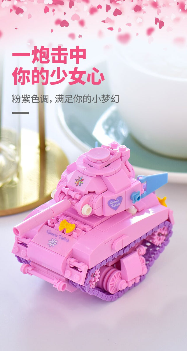 LOZ 1118 Mini Nano Diamond Bricks Set Sherman Tank 455pcs (Pink ...