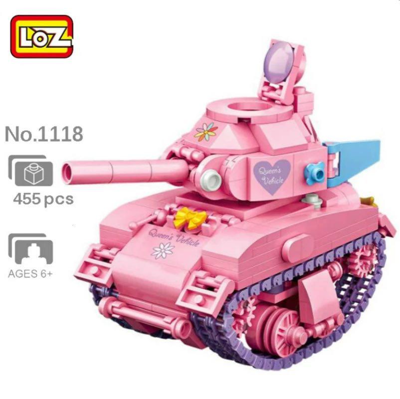 LOZ 1118 Mini Nano Diamond Bricks Set Sherman Tank 455pcs (Pink ...